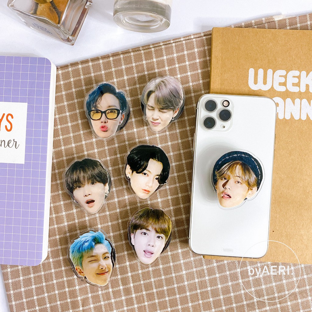 Jual B T S POPSOCKET Akrilik Ready Stock (Pop Socket Wajah KPOP Holder ...