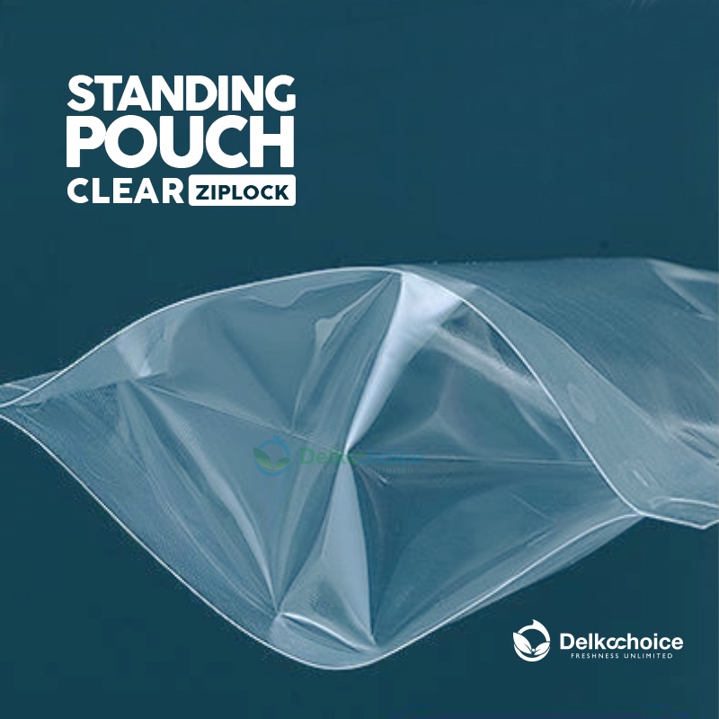 Jual STANDING POUCH CLEAR TRANSPARAN ZIPLOCK PLASTIK KLIP DELKOCHOICE ...
