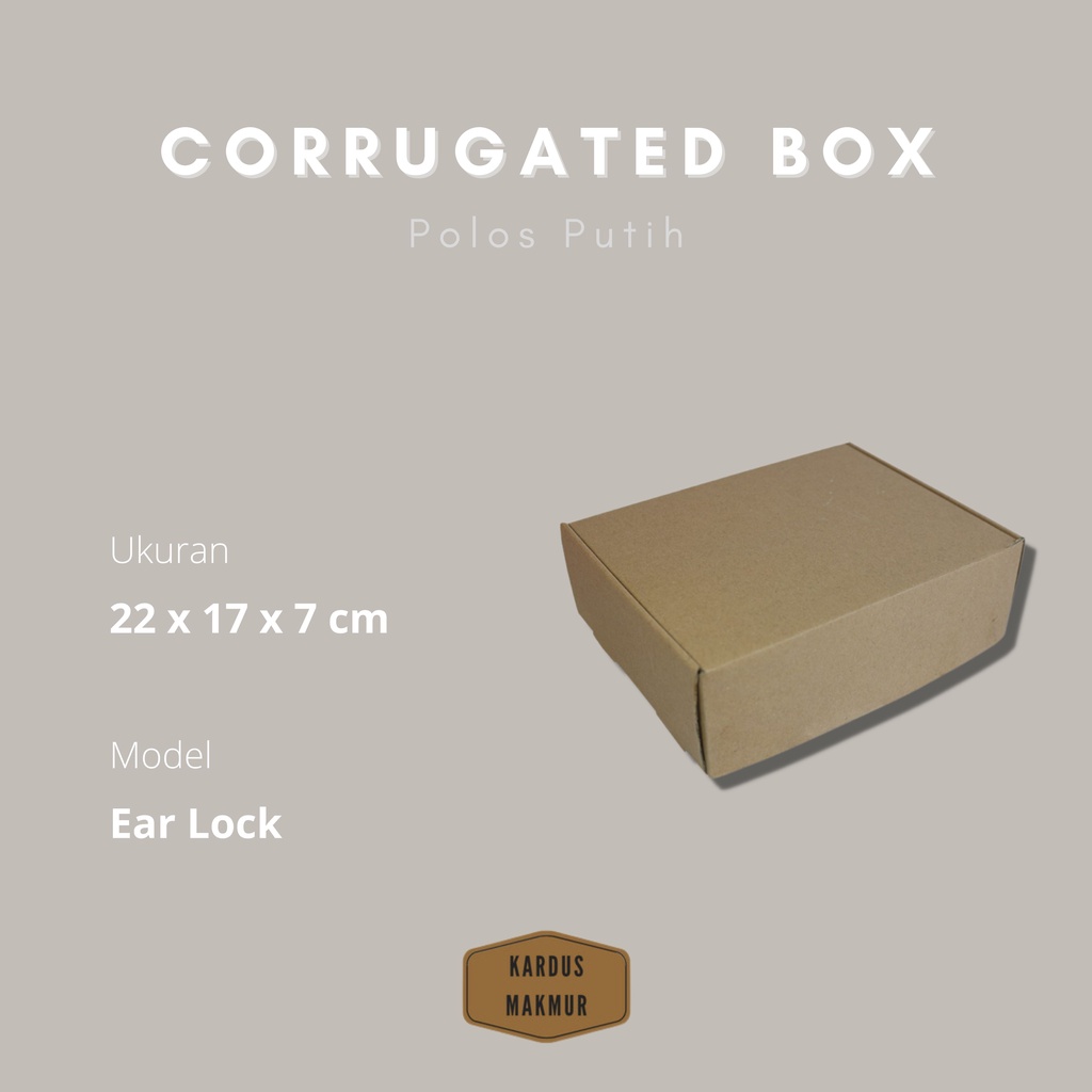 Jual size 22x17x7 cm , Box Earlock eflute premium diecut kokoh cocok untuk packaging onlineshop ...
