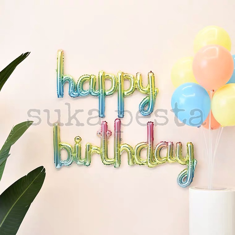 Jual BALON FOIL HURUF HAPPY BIRTHDAY LATIN / BALON HAPPY BIRTHDAY SET ...
