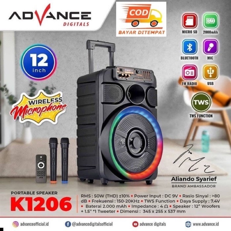 Jual Speaker Aktif Bluetooth Advance 12" | Shopee Indonesia