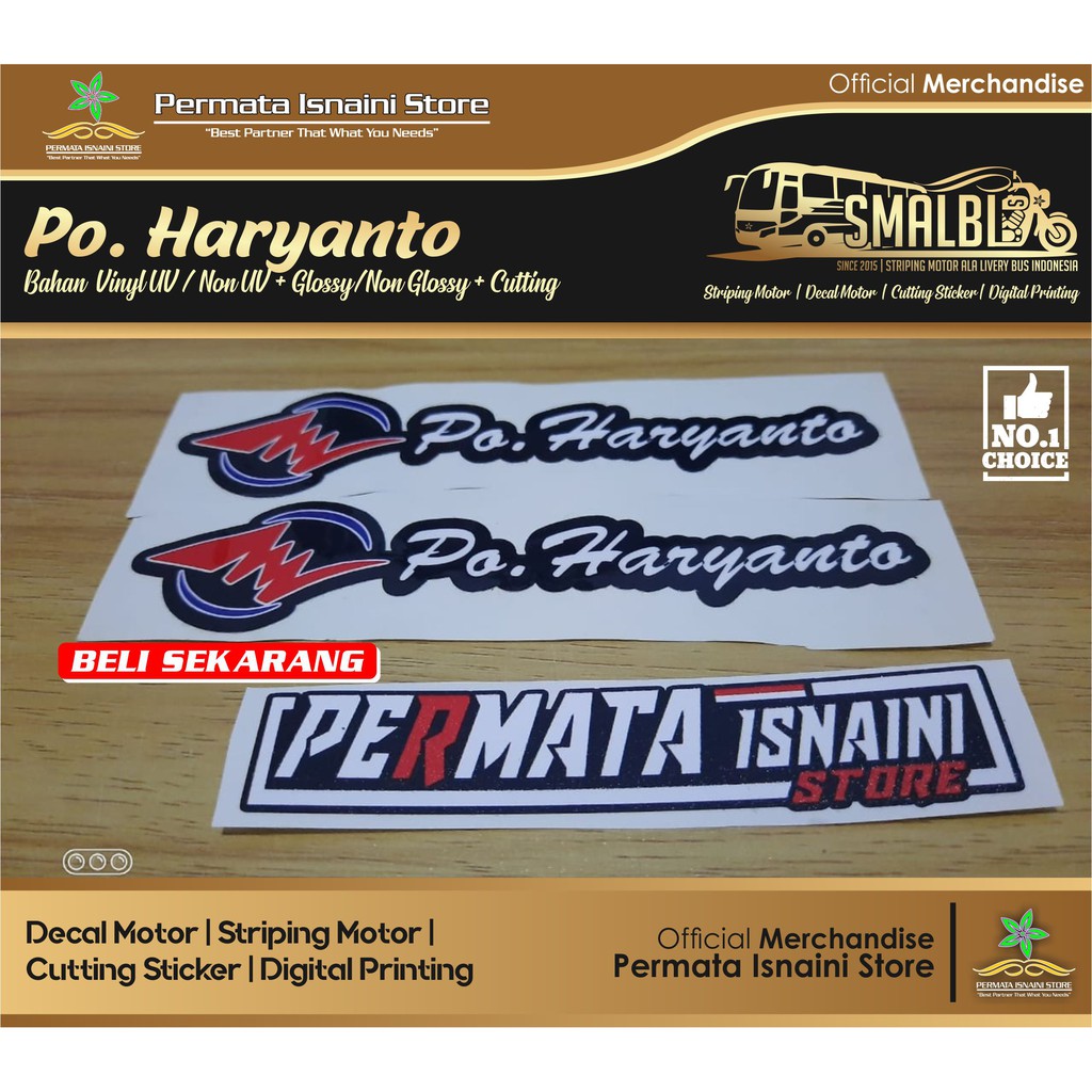 Jual Sticker Vinyl Logo Po Haryanto Bus HR ala Bismania by PIS | Shopee ...