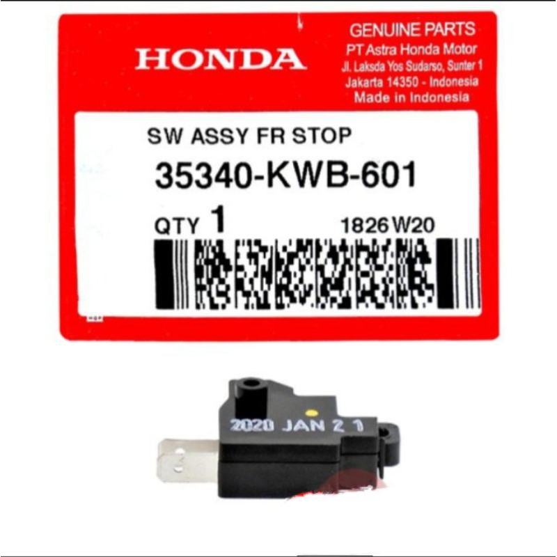 Jual 35340-KWB-601 HGP AHM 100% ORIGINAL SWIT SWITCH REM DEPAN CAKRAM ...