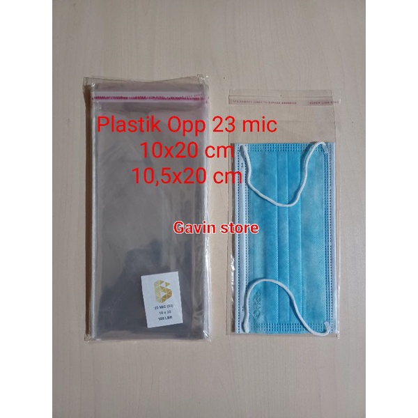 Jual Plastik Masker OPP 10x20 cm tebal 23 micron. isi 100pcs seal/lem ...