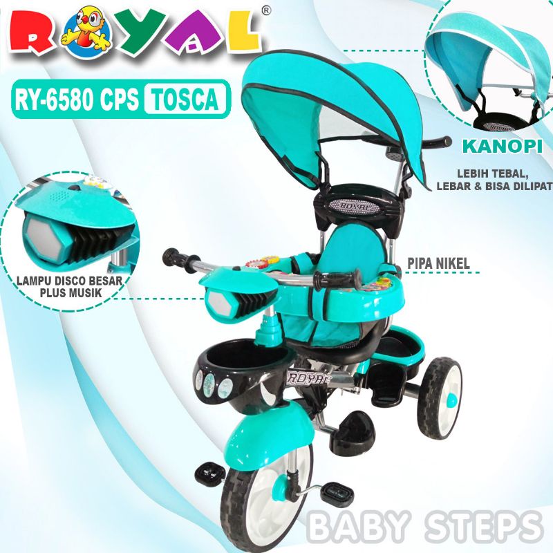 Jual SEPEDA roda tiga STROLLER anak merk ROYAL TIPE 6580 | Shopee Indonesia