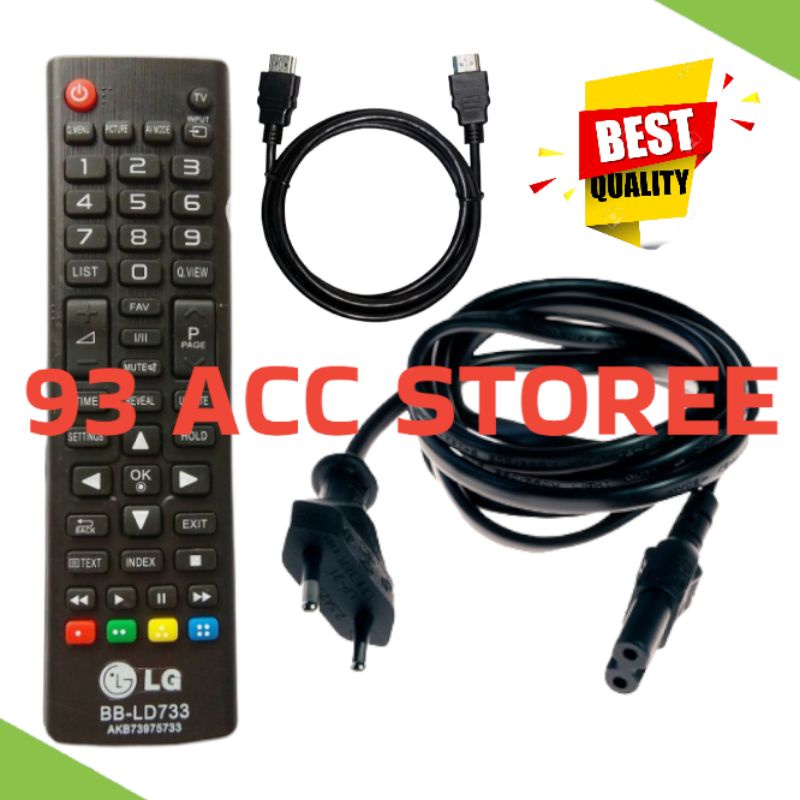 Jual kabel power tv LED LG 2 pin plus remot LED LG,HDMI 1,5 meter ...