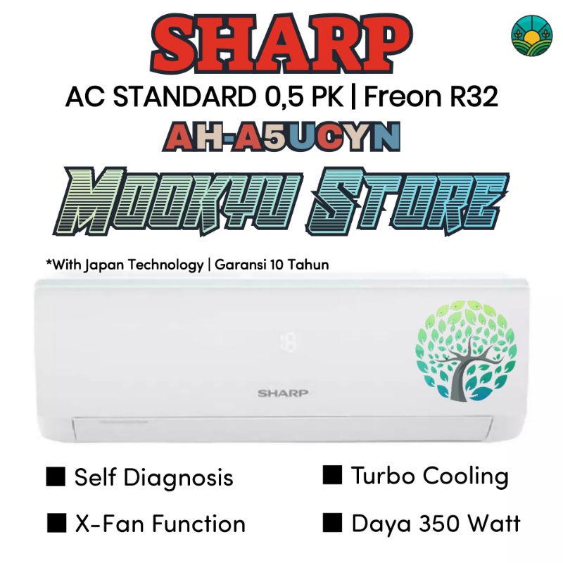 Jual AC SHARP 1/2 PK Standard | AHA5UCY | AH-A5UCY | Freon R32 | 350 ...