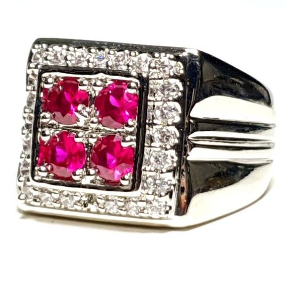 Jual Batu permata ruby tabur ring perak bangkok 4mata | Shopee Indonesia