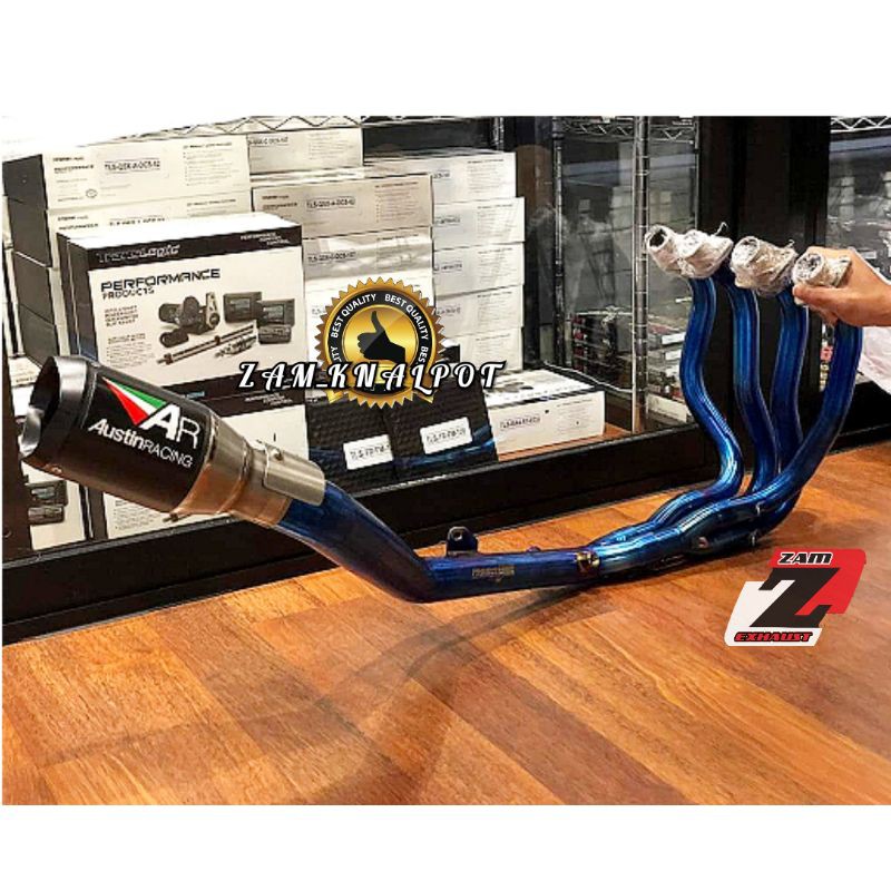 Jual Knalpot Austin Racing GP R1 Fullsystem ZX25R Full Biru | Shopee ...