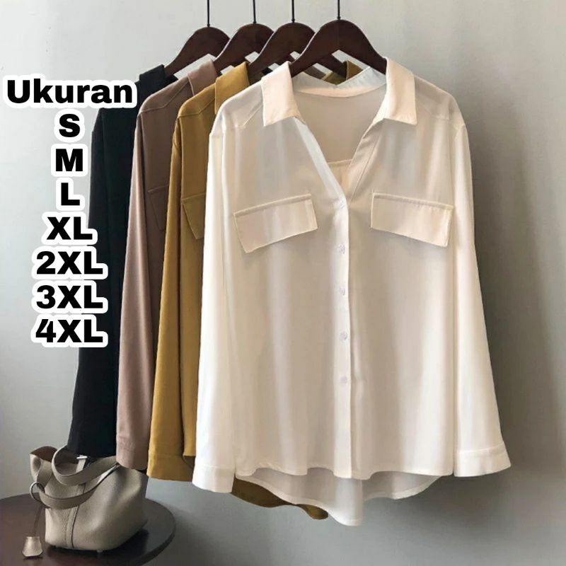 Jual Kemeja Alisha Big Size Ukuran Size S M L XL 2XL 3XL 4XL XXL XXXL XXXXL 2L 3L 4L 5L Atasan ...