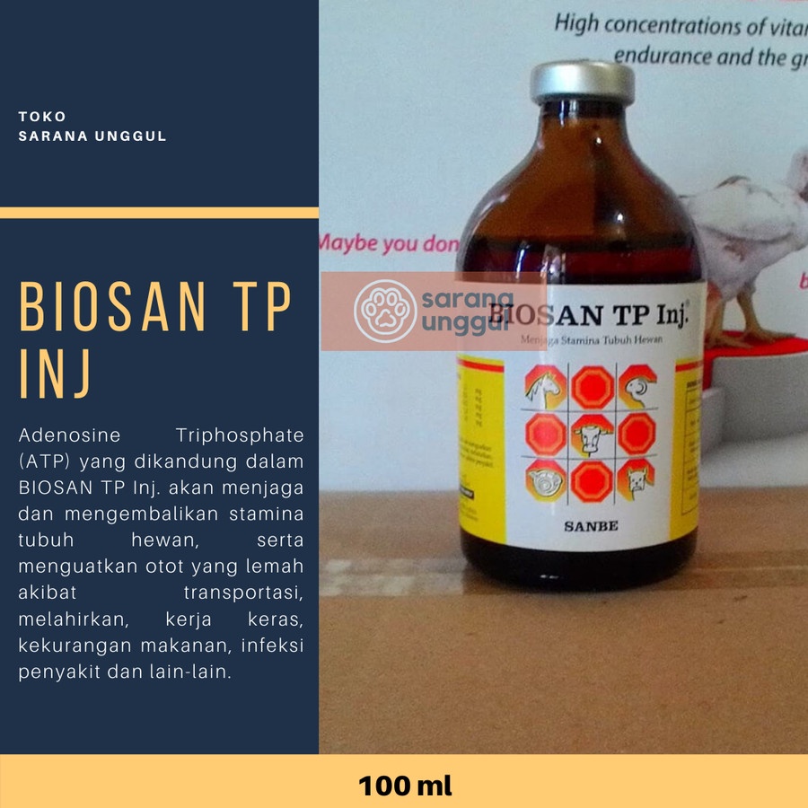 Jual BIOSAN TP Inj 50 ml & 100 ml Obat Penambah Stamina Hewan ...