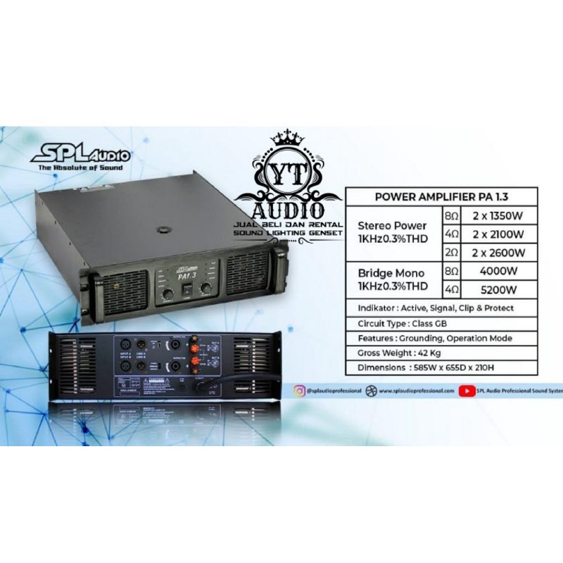 Jual Power SPL AUDIO PA 1.3 2X1350WATT CLASS GB ORIGINAL promo | Shopee ...