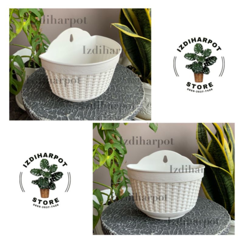 Jual pot bunga tanaman dinding tempel nara 18 putih - CJP NARA 5518 ...