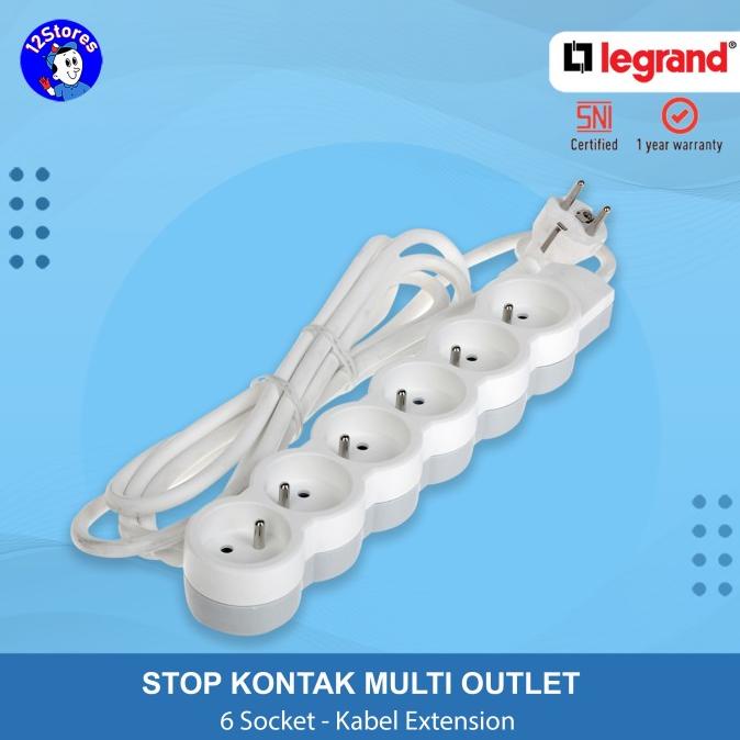 Jual Colokan Listrik Steker 6 Lubang Kabel Extension Legrand Stop ...