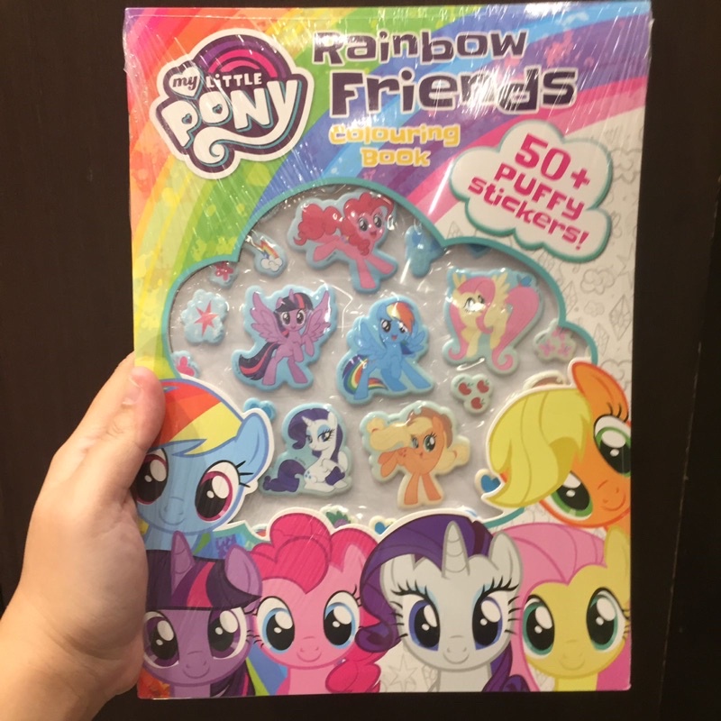 Jual My Little Pony Rainbow Friends Colouring Book & Over 50 Puffy ...