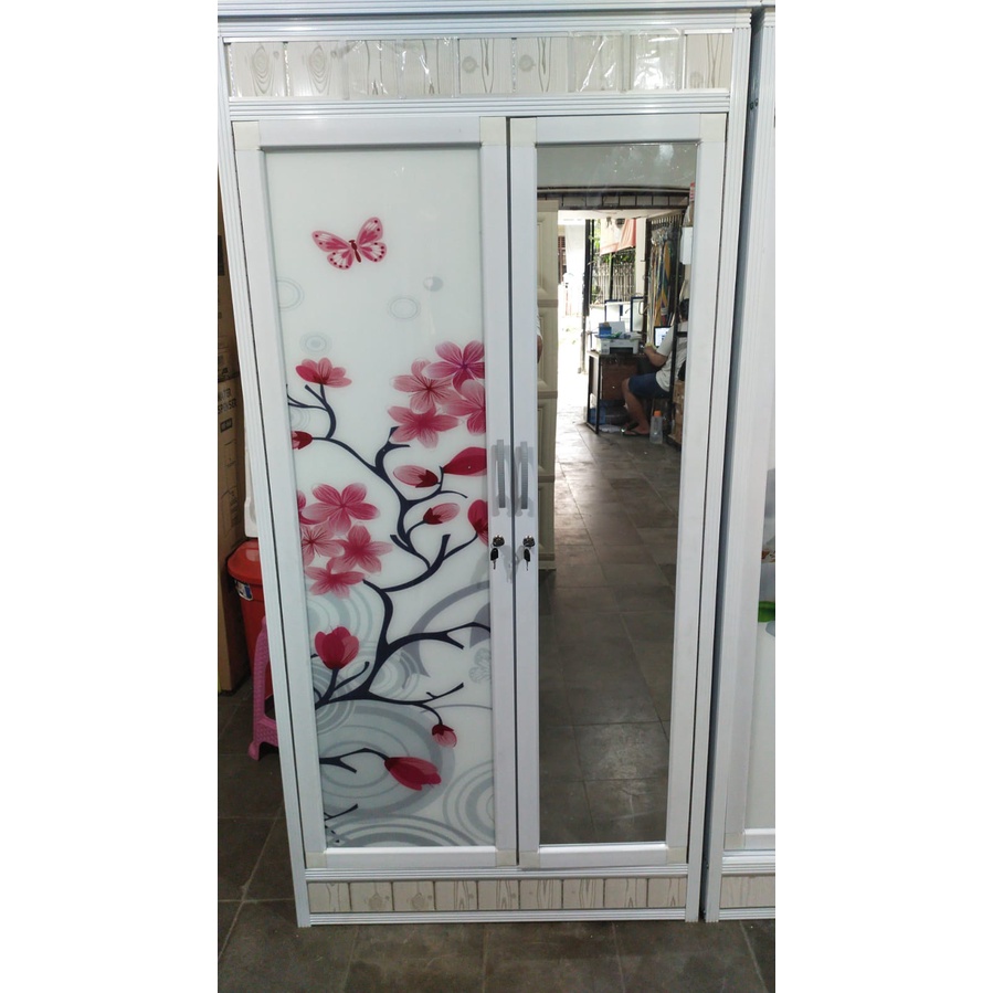 Jual Lemari Pakaian 2 Pintu Swing PVC Kaca Alumunium Khusus BOGOR ...