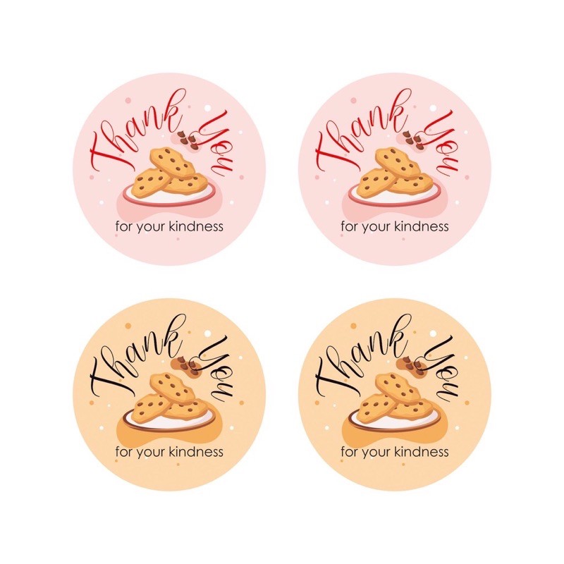 Jual STICKER THANK YOU FOR YOUR KINDNESS CUTE LABEL PINK BROWN | Shopee ...