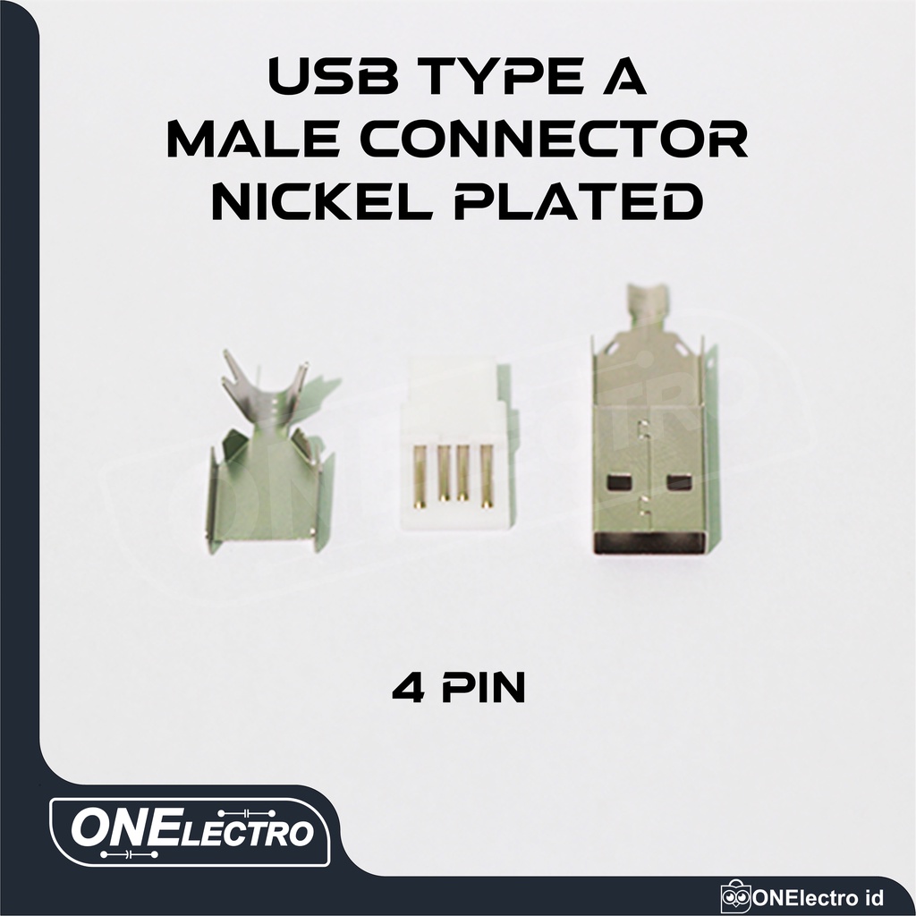 Jual USB A Male Connector / Konektor USB A (NICKEL PLATED) | Shopee ...