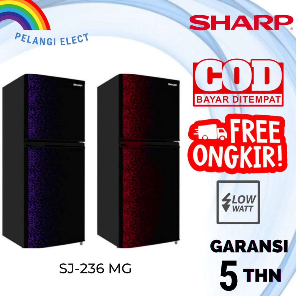 Jual Kulkas 2 Pintu Sharp 236 MG Glossy Door Shine Low Watt Tanpa Bunga ...