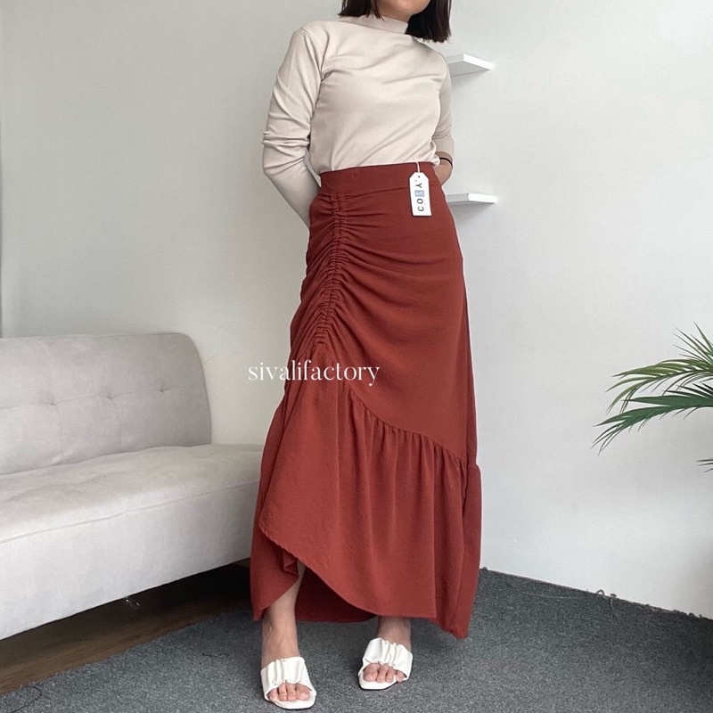Jual MEIRA SKIRT ROK RAMPEL | ROK 2 IN 1 SERUT CASUAL DAILY | Shopee ...