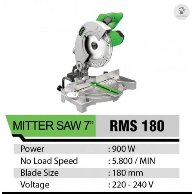 Jual miter saw RYU RMS 180/ mesin potong aluminium RYU RMS 180 7Inch ...
