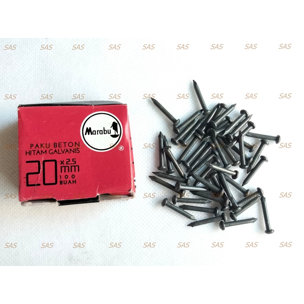 Jual SAS Paku Beton Hitam Marabu 100 Pcs 20mm 2cm Paku Tembok 20mm 2cm ...