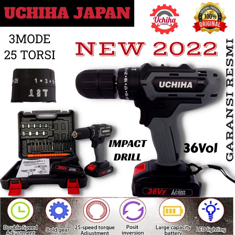 Jual bor cash baterai dua tipe 36 volt 25 torsi impact drill merek ...