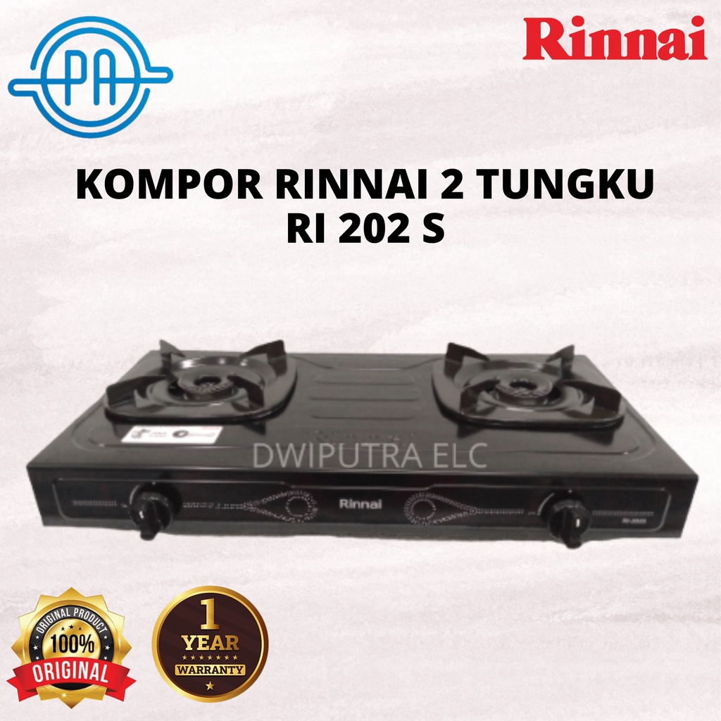 Jual Rinnai Kompor Gas 2 Tungku RI202S Api Hemat RI 202 S RI-202S RI ...