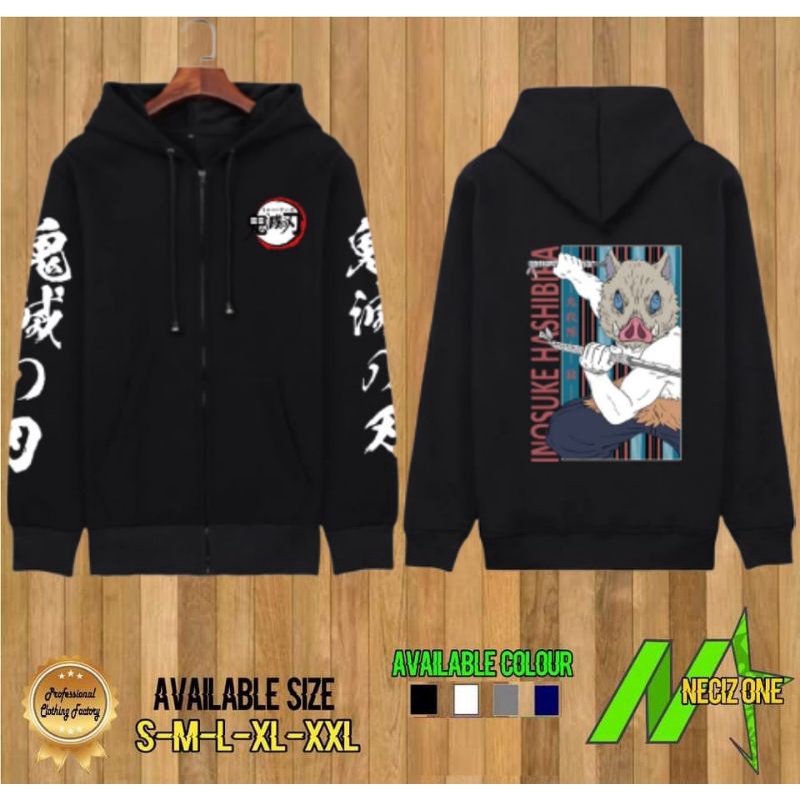 Jual INOSUKE HASHIBIRA DEMON SLAYER JAKET ZIPPER SLETING PIG MASK ...