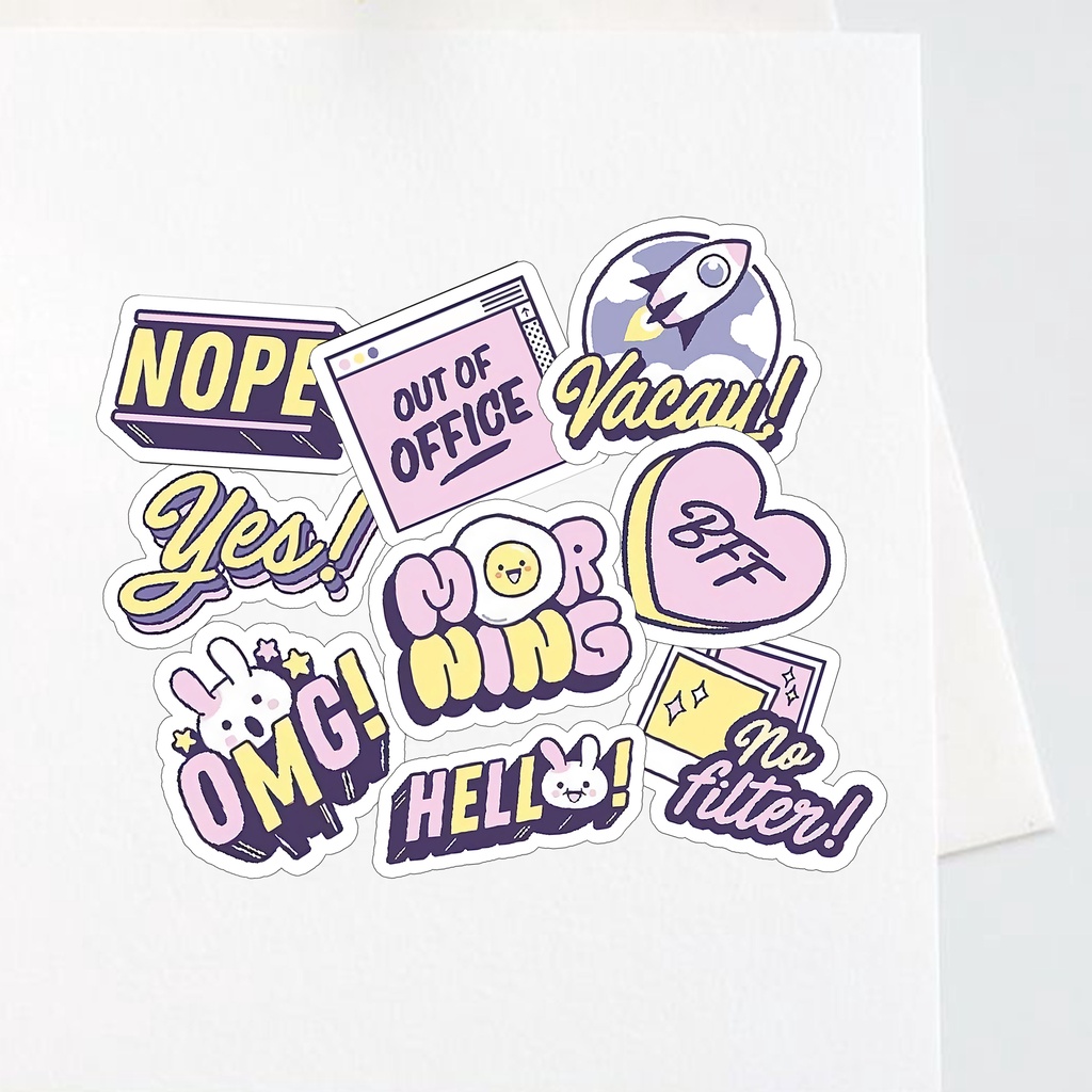 Jual Sticker Morning in Office Aesthetic Stiker Waterproof (9 pcs ...