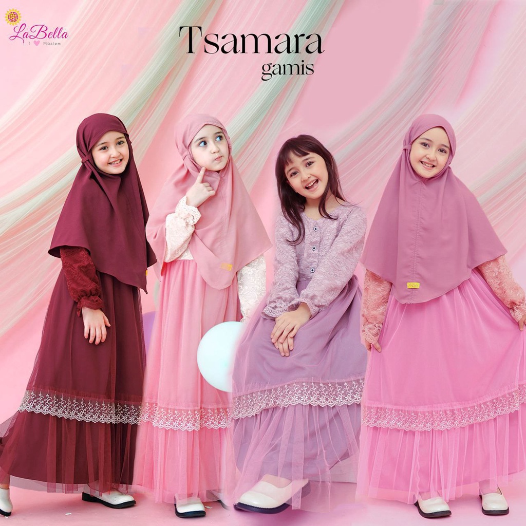 Jual (5-12 tahun) TSM Baju Muslim Setelan Gamis Pesta Anak Set Jilbab ...
