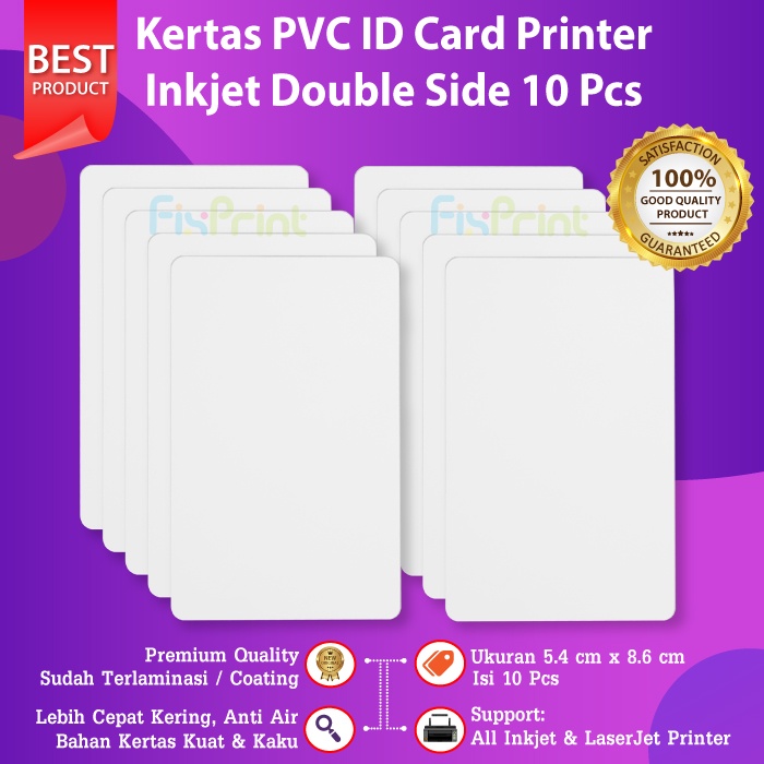Jual Lembaran PVC ID Card White 8.6 x 5.4 cm PVC Kertas Instant Tray ID ...