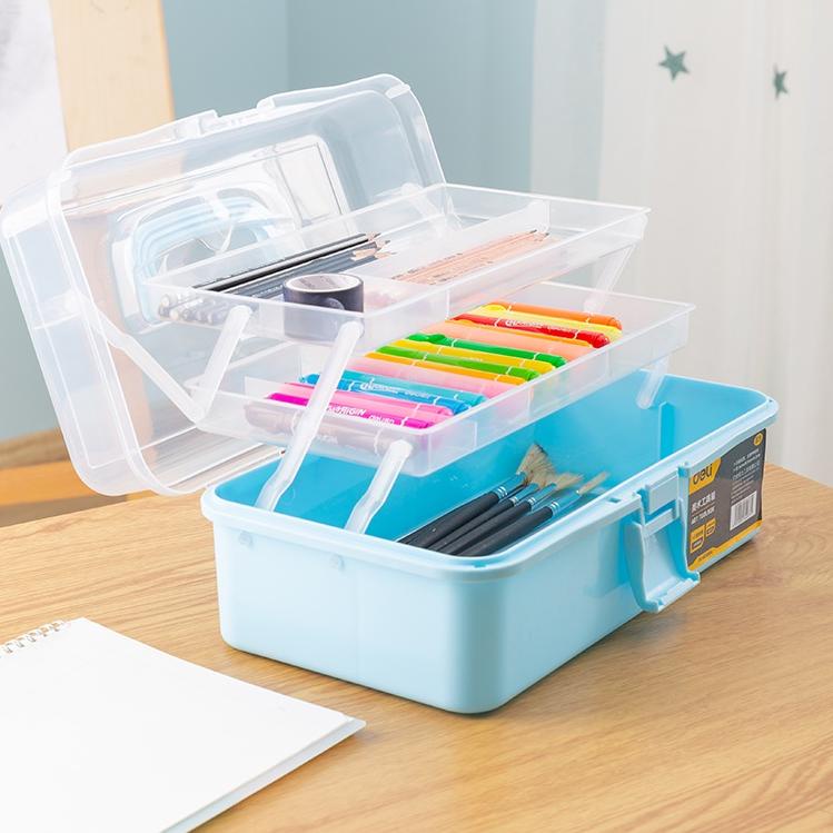 Jual Deli Art Toolbox / Kotak Perkakas Plastik 13" 2 Tingkat ...