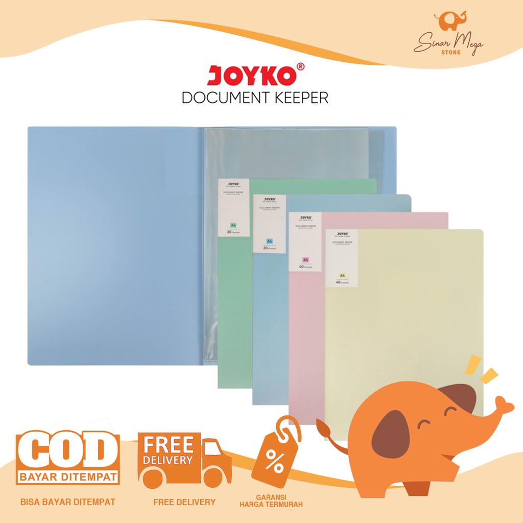 Jual Joyko Document Keeper Clear Holder A4 20 Pocket / Map File Dokumen ...