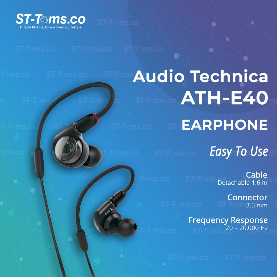 Jual Audio Technica ATH-E40 Professional In-Ear Monitor Headphones - Black | Shopee Indonesia