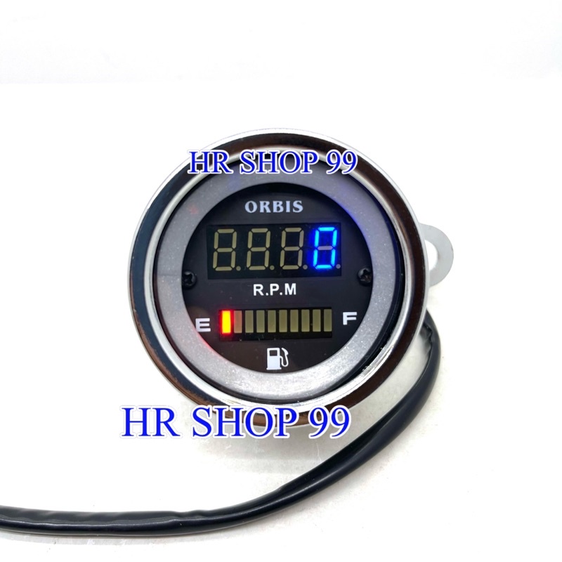 Jual Speedometer Digital Plus Ampere Bensin Bulat 2in1 - Rpm Digital ...