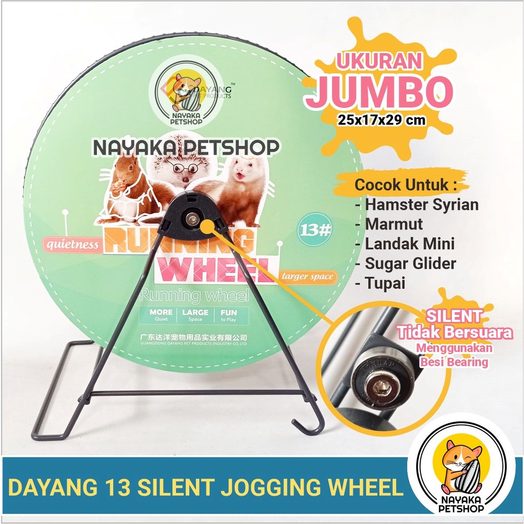 Jual Dayang 13 Silent Jogging Wheel Jumbo Kincir Hamster Syrian Mainan ...