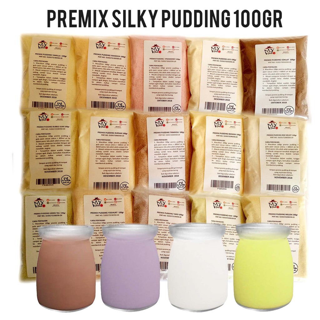 Jual PREMIX SILKY PUDDING 100GR BUBUK SOFT PUDING TARO MANGGA ALMOND ...