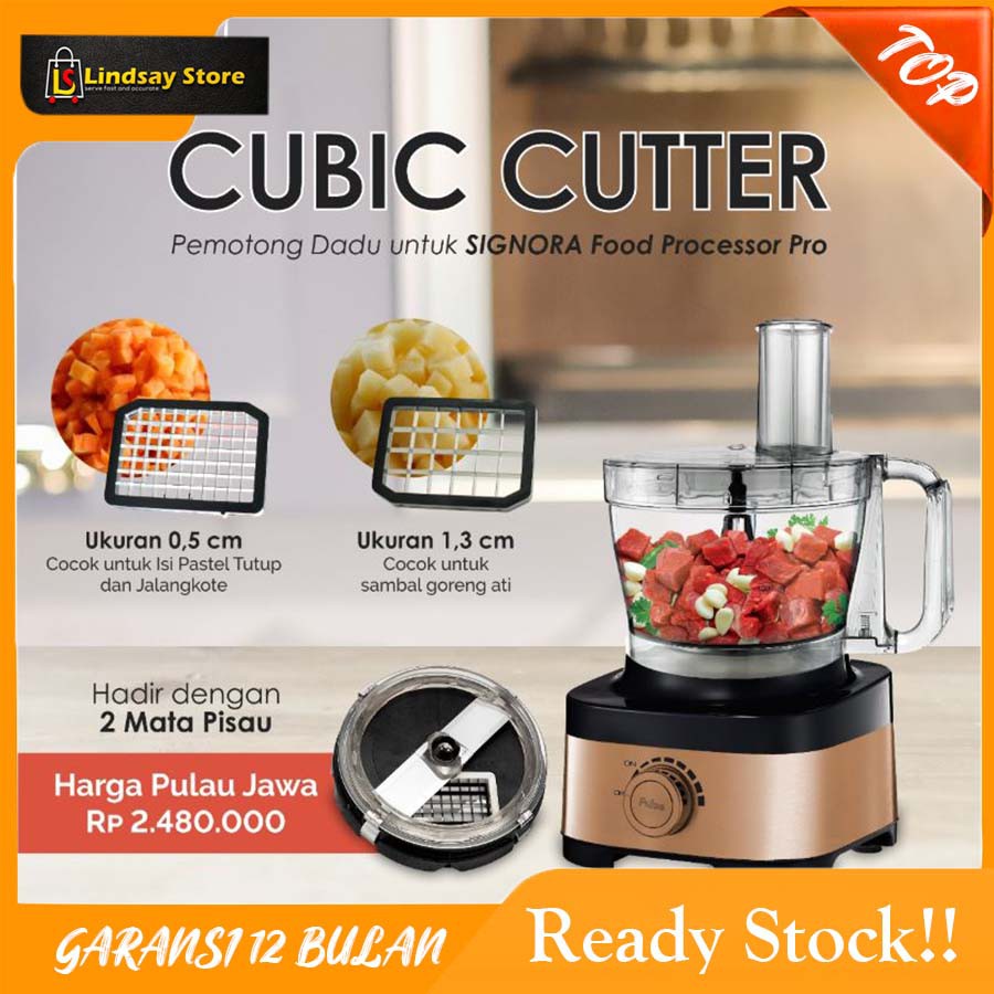 Jual SIGNORA FOOD PROCESSOR PRO DENGAN 2 CUBIC CUTTER + BONUS | Shopee ...