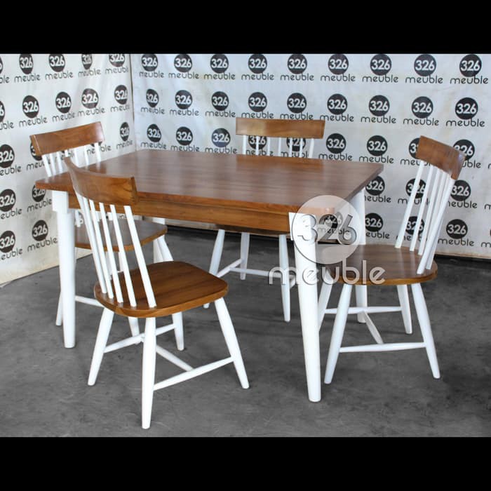 Jual Meja Makan Minimalis 4 Kursi Meja Makan Jati Meja Makan Cafe Resto Full Jati Jepara ...