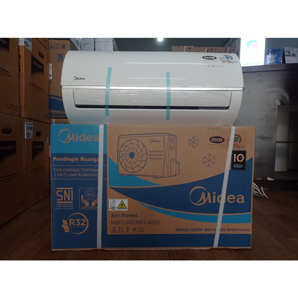 Jual AC MIDEA 1/2 PK MSFC-05CRN1 / AC STANDARD 0,5 PK (UNIT INDOOR & OUTDOOR) | Shopee Indonesia