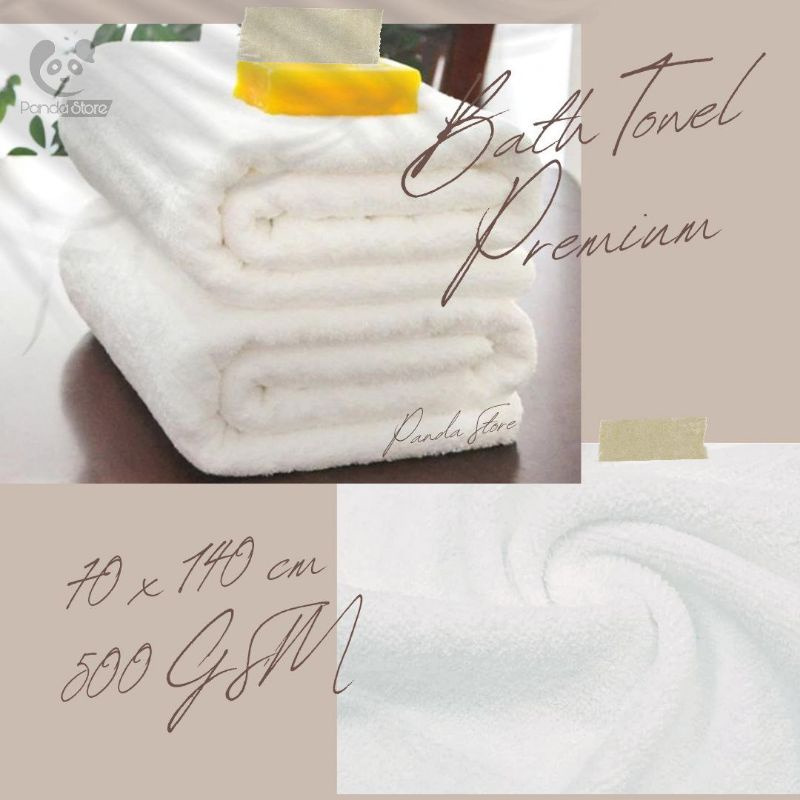 Jual Handuk Hotel NATURAL by Chalmer | ukuran 70x140 cm | 500 GSM ...