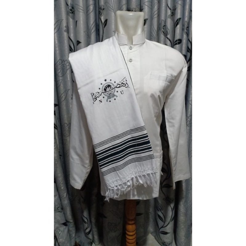 Jual Sorban rida Motif Garis Nu Putih Surban Habib Pria Panjang Murah ...