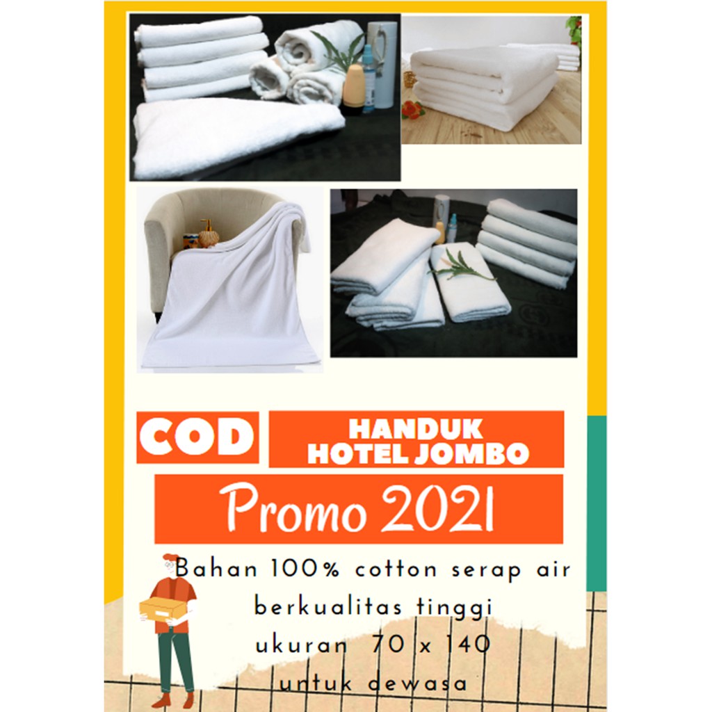 Jual HANDUK HOTEL UKURAN JUMBO / HANDUK PUTIH POLOS | Shopee Indonesia