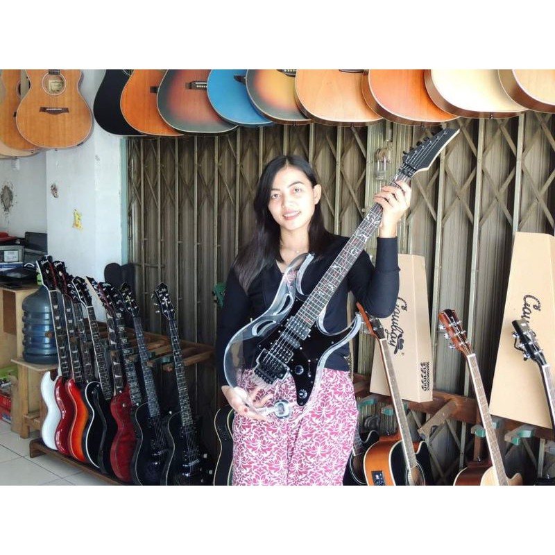 Jual GITAR IBANEZ JEM FLOWERS ACRILYLIK | Shopee Indonesia
