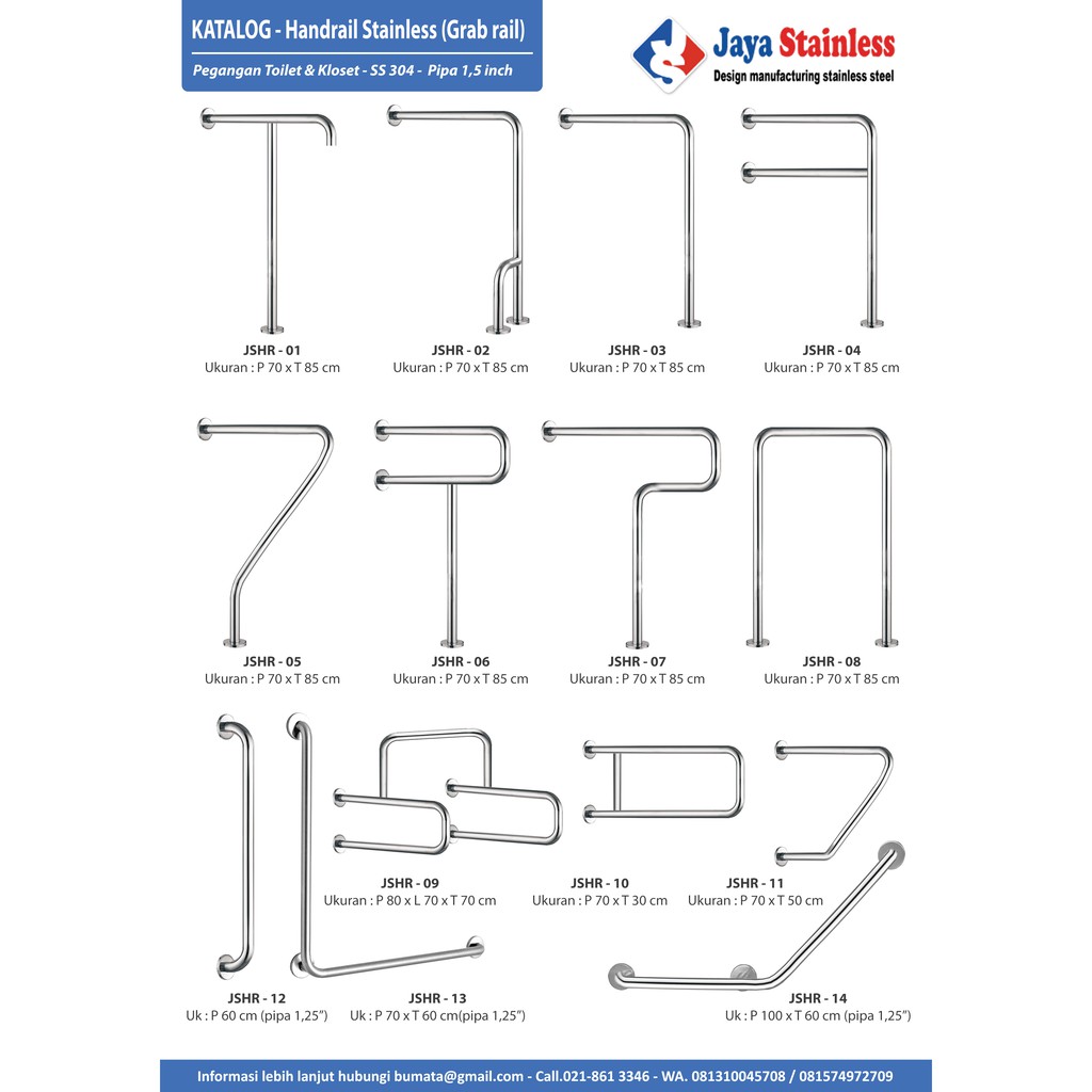 Jual handrail stainless pegangan toilet grabbar | Shopee Indonesia