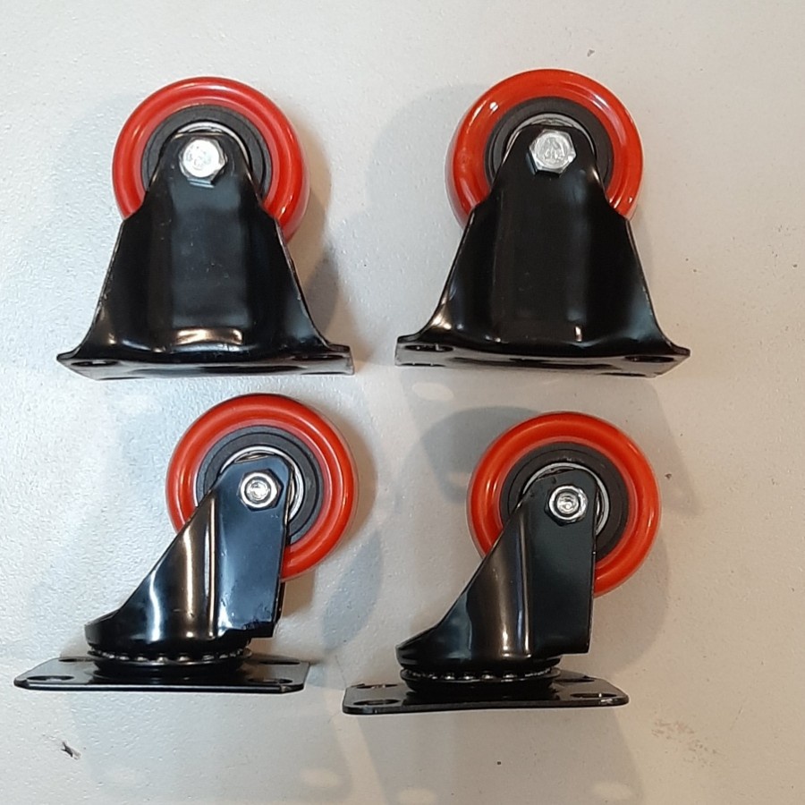 Jual Roda Caster Polyurethane 2 inch 4pcs/1set (2mati 2 putar) | Shopee ...