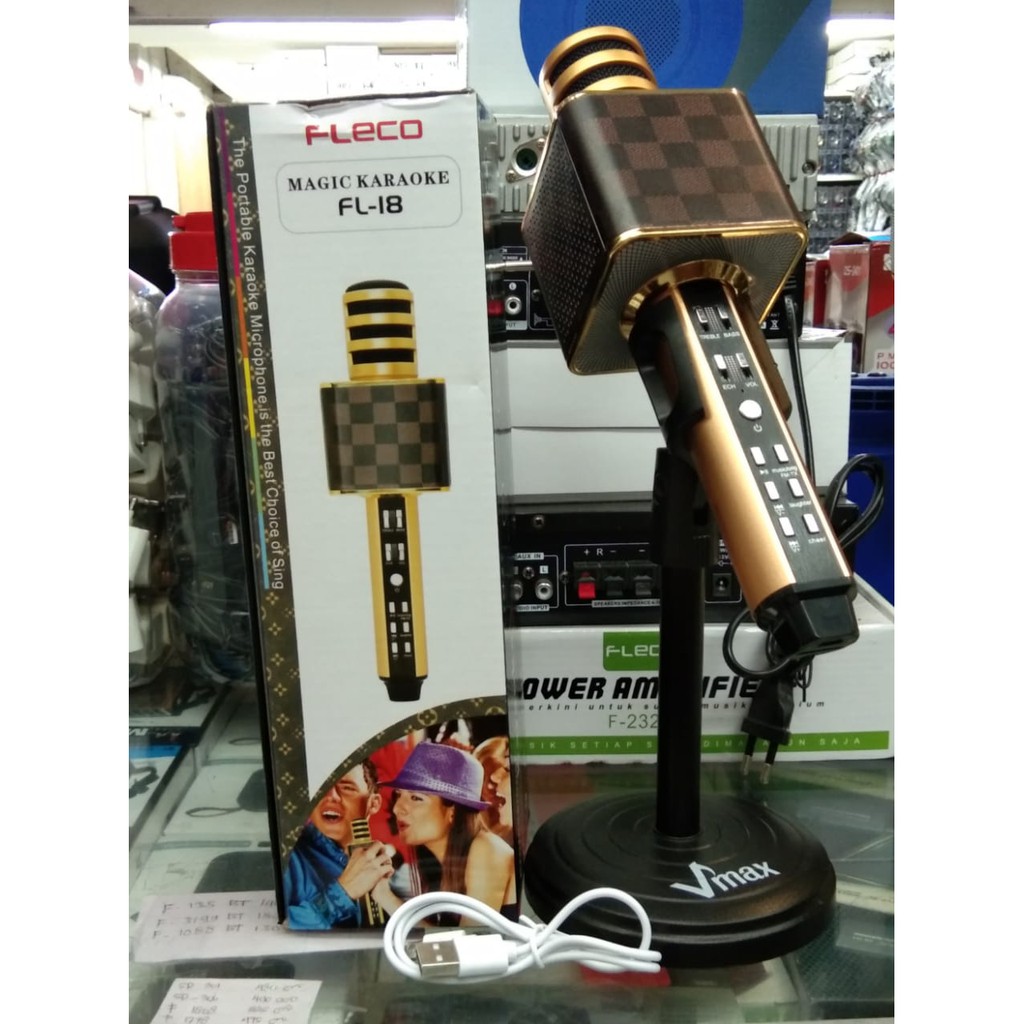 Jual MIC BLUETOOTH FLECO SD18 SPEAKER WIRELESS PORTABLE/MICROPHONE | Shopee Indonesia