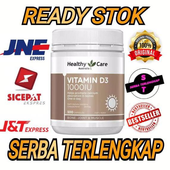 Jual vitamin- healthy care vitamin d3 vitamin 1000iu 500 capsul ...