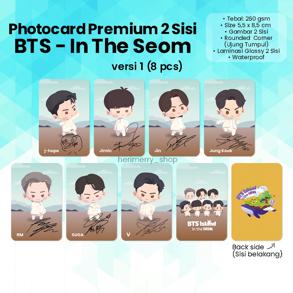Jual (ISI 8 PCS) Photocard BTS In The Seom - Photo card Premium 2 Sisi ...